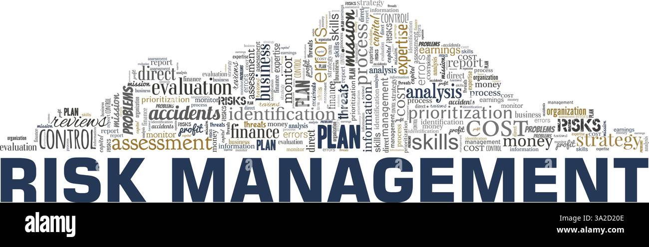Risk Management vector illustration word cloud isolated on a white ...
