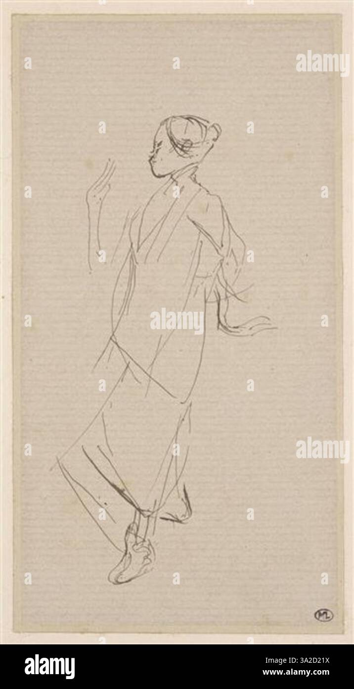 This sketch by Toulouse-Lautrec shows an Annamite dancer in mid-motion ...