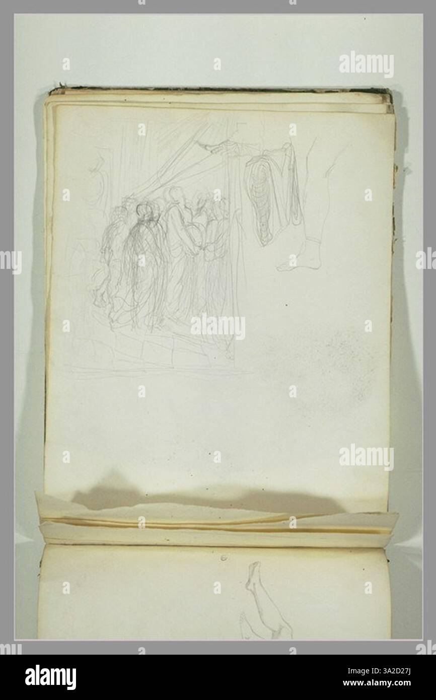 This work by Chassériau showcases a dynamic figure study, with an ...