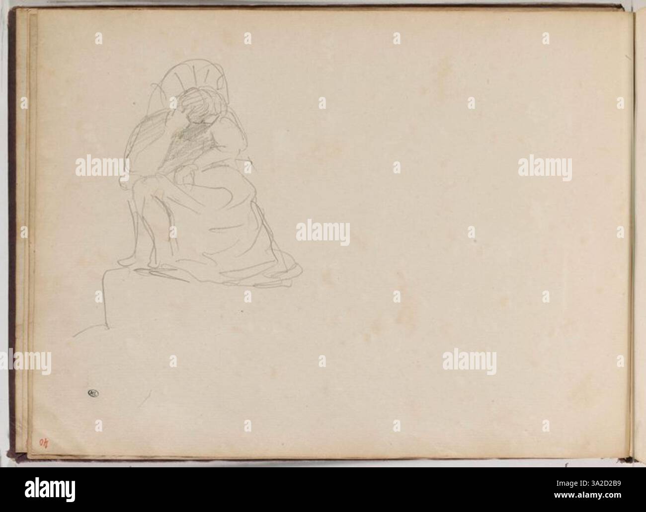 In this drawing, Chassériau portrays a figure in an expressive posture ...