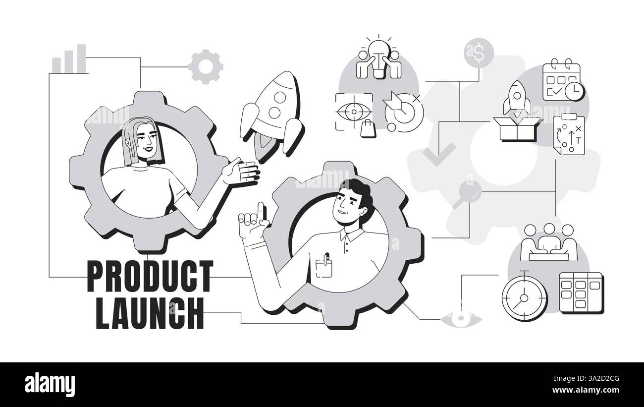 Product launch banner conceptual illustration Stock Vector Image & Art ...