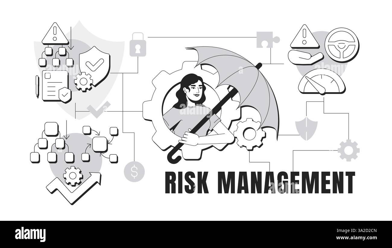 Risk management banner conceptual illustration Stock Vector Image & Art ...