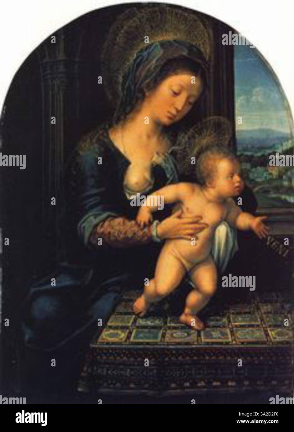 Bernard van Orley’s 1518 painting shows the Virgin Mary holding the Christ child, a key moment ...
