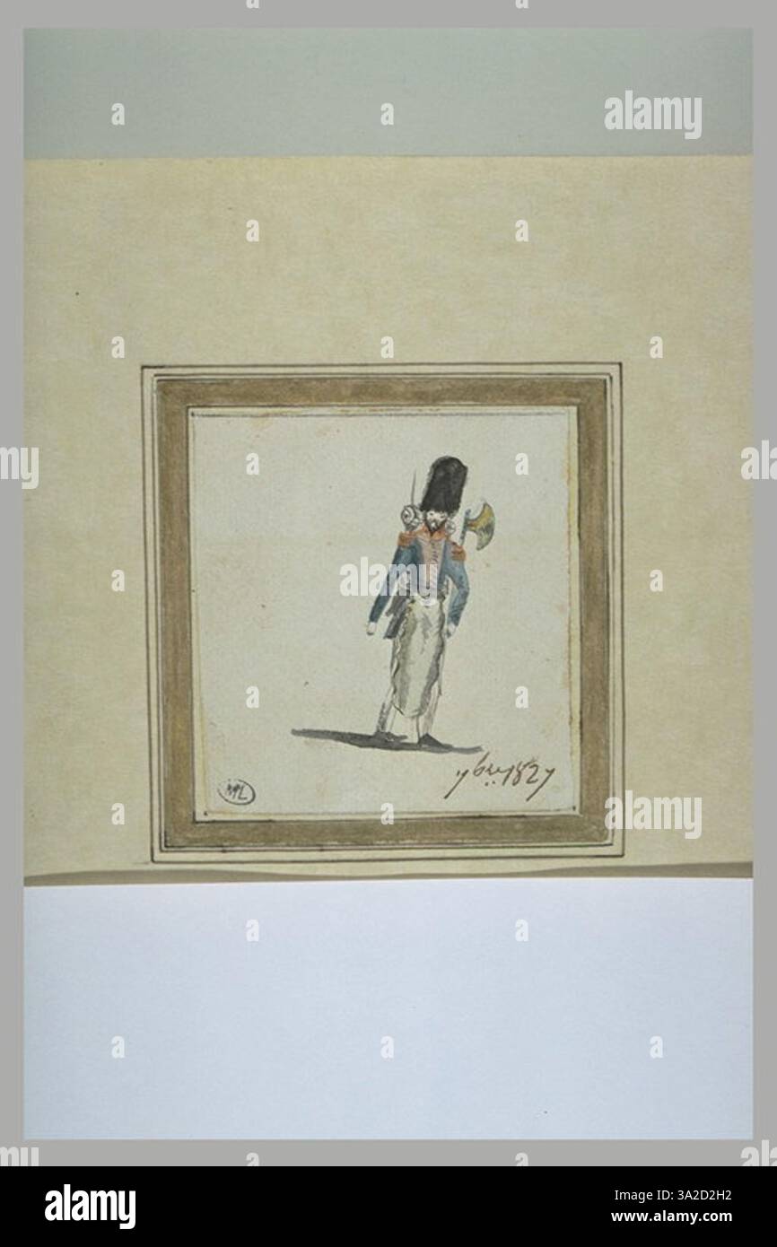 This image depicts a grenadier sapper, highlighting the military ...