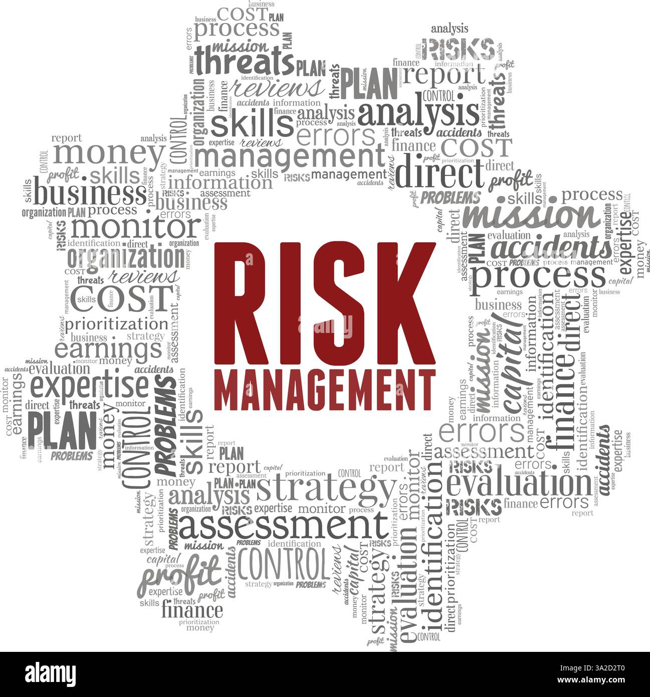Risk Management vector illustration word cloud isolated on a white ...