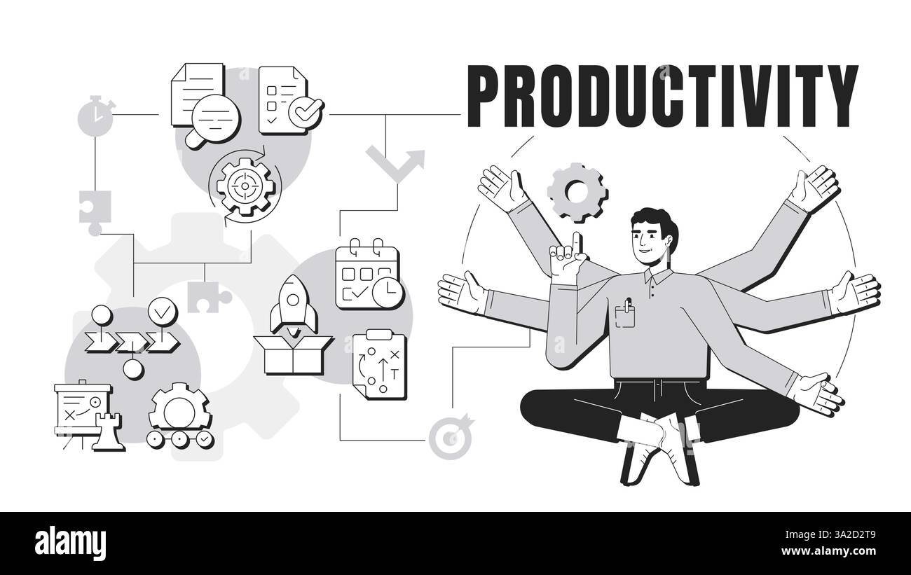 Productivity banner conceptual illustration Stock Vector Image & Art ...