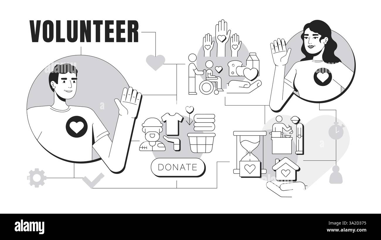 Volunteer banner conceptual illustration Stock Vector Image & Art - Alamy