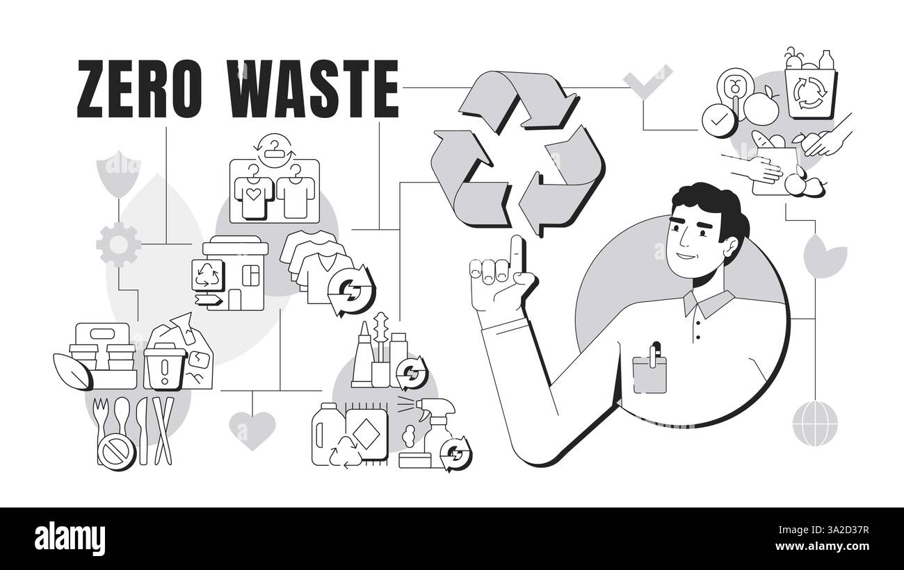 Zero waste banner conceptual illustration Stock Vector Image & Art - Alamy