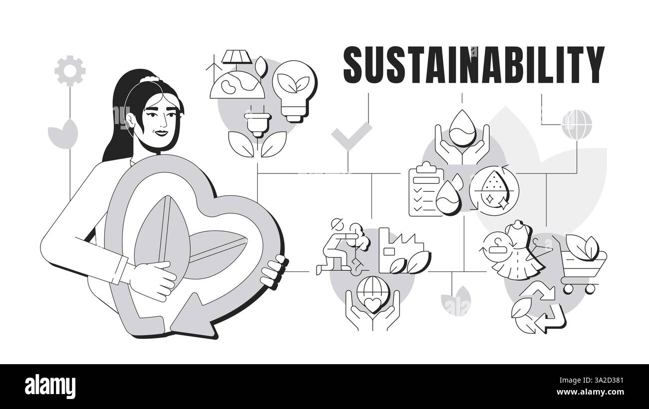 Sustainability banner conceptual illustration Stock Vector Image & Art ...