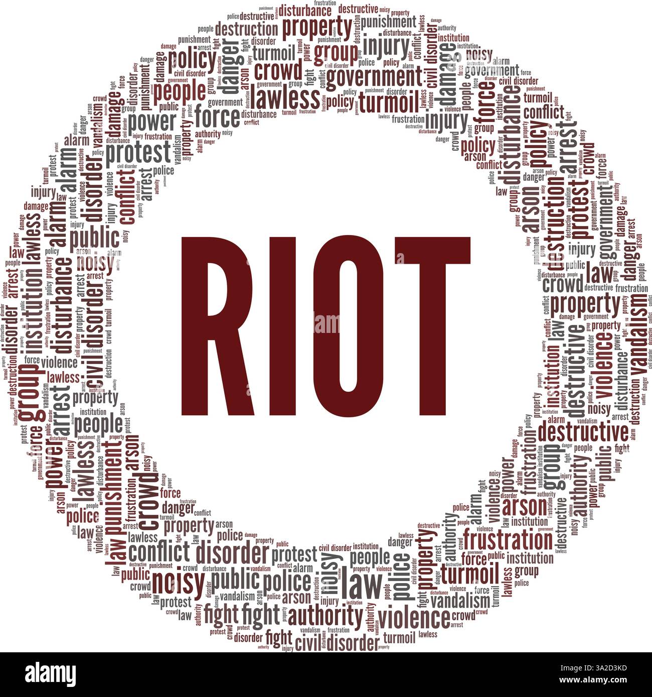 Riot vector illustration word cloud isolated on a white background ...
