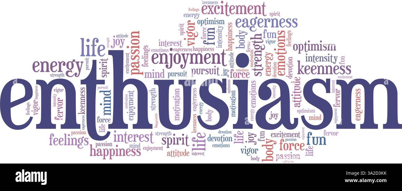 Enthusiasm vector illustration word cloud isolated on a white ...