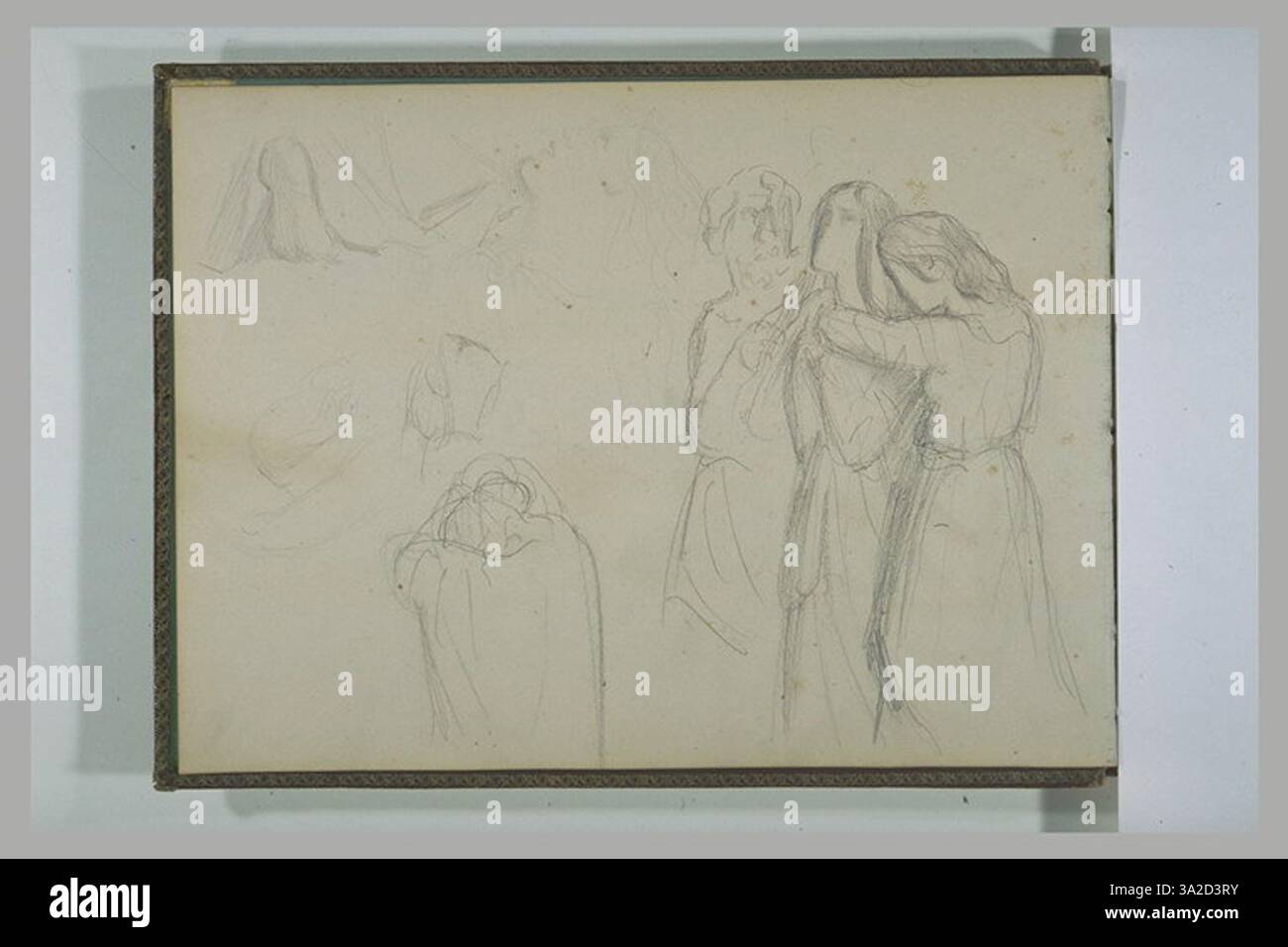 Chassériau’s drawing shows a figure in a contemplative pose ...