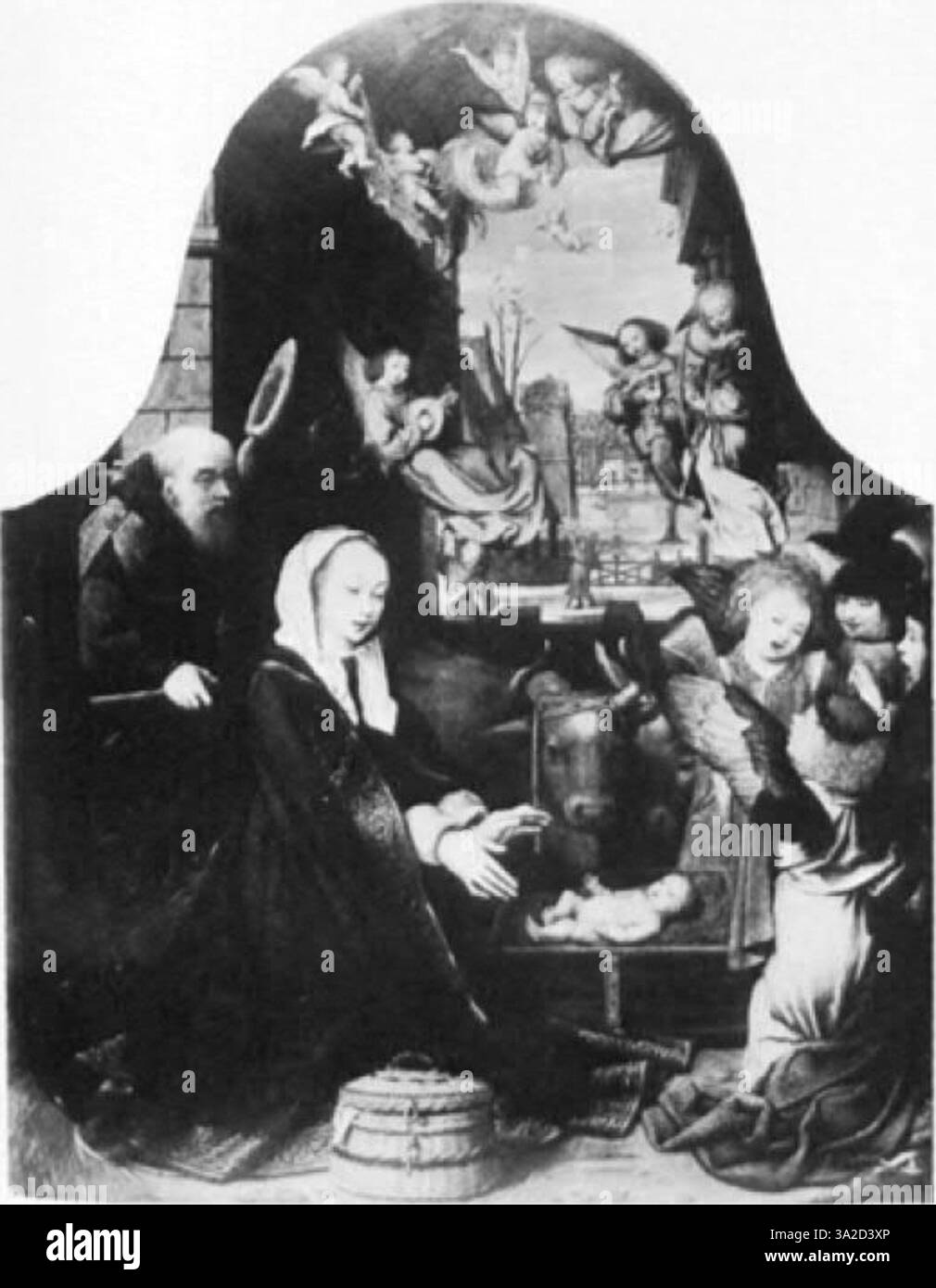 The Nativity of Jesus is depicted in this early 16th-century work ...