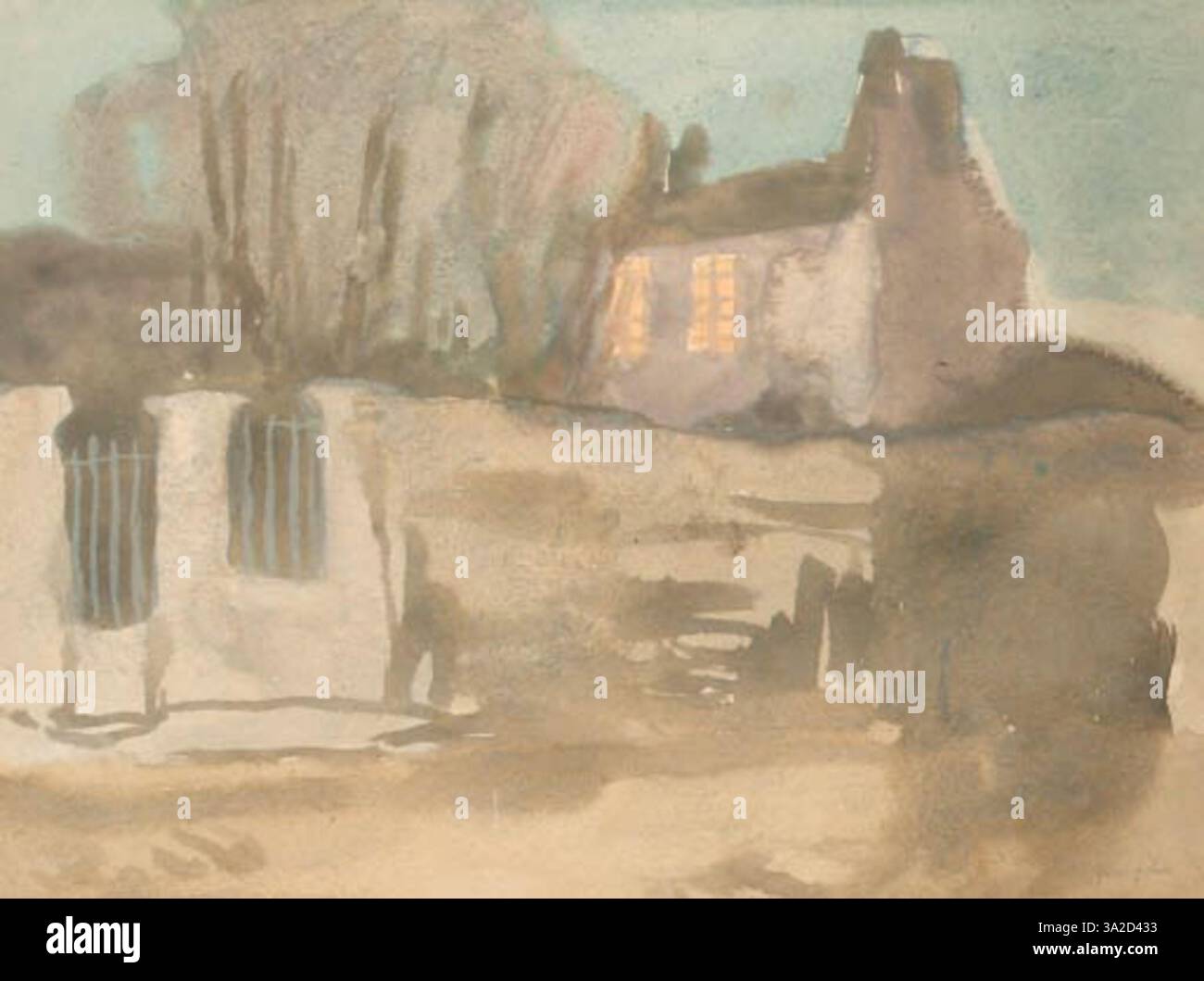 Gwen John’s painting 'House at Twilight' from the 1920s depicts a quiet ...
