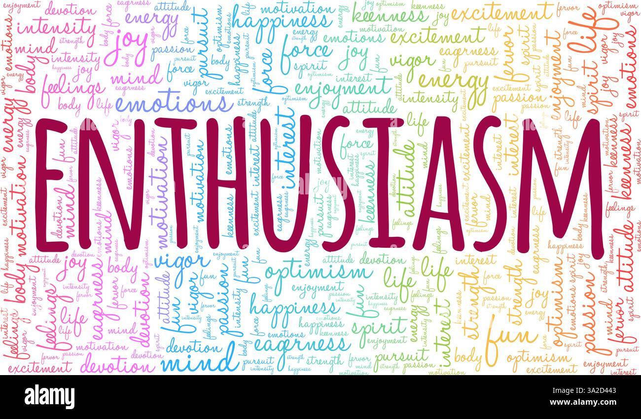 Enthusiasm vector illustration word cloud isolated on a white ...
