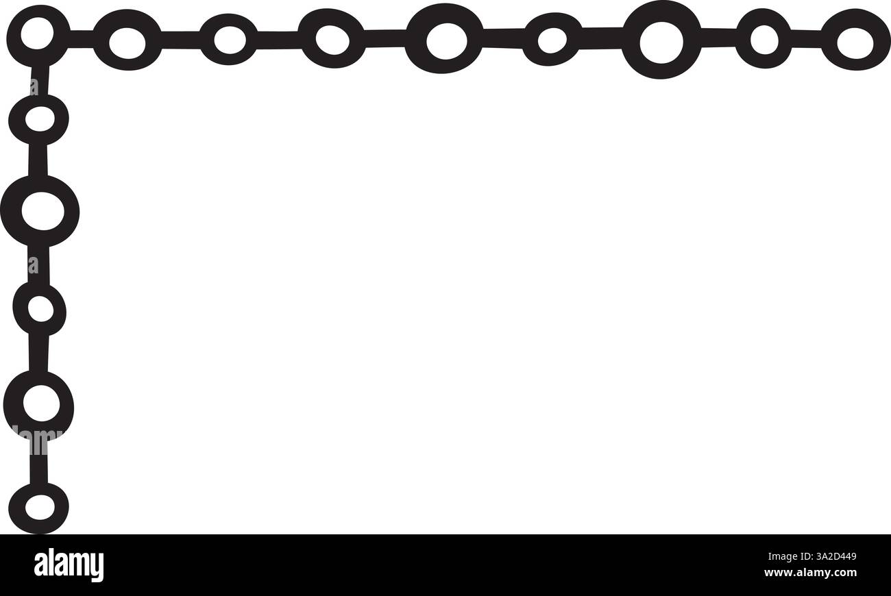 Vector illustration made with lines and dots creating an L-shaped ...