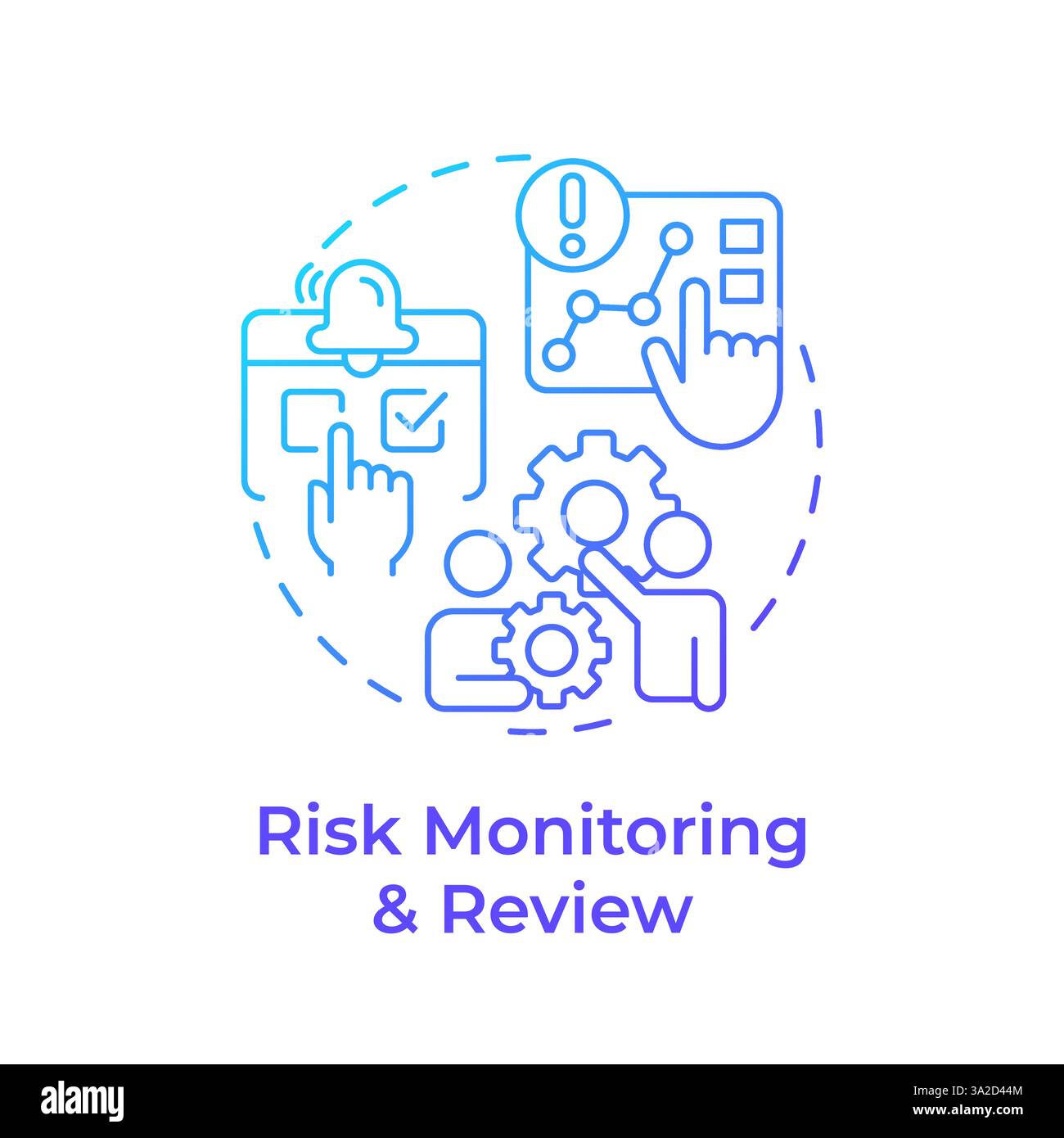 Risk monitoring and review blue gradient concept icon Stock Vector ...
