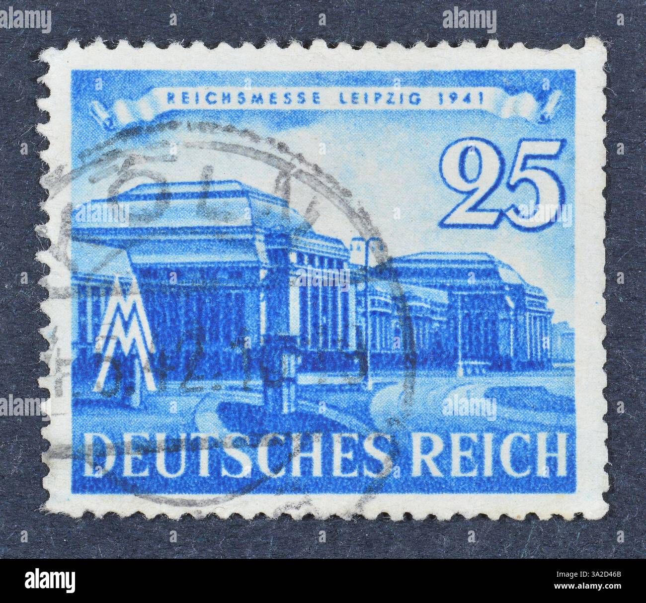Cancelled postage stamp printed by Germany, Realm, that shows Central ...