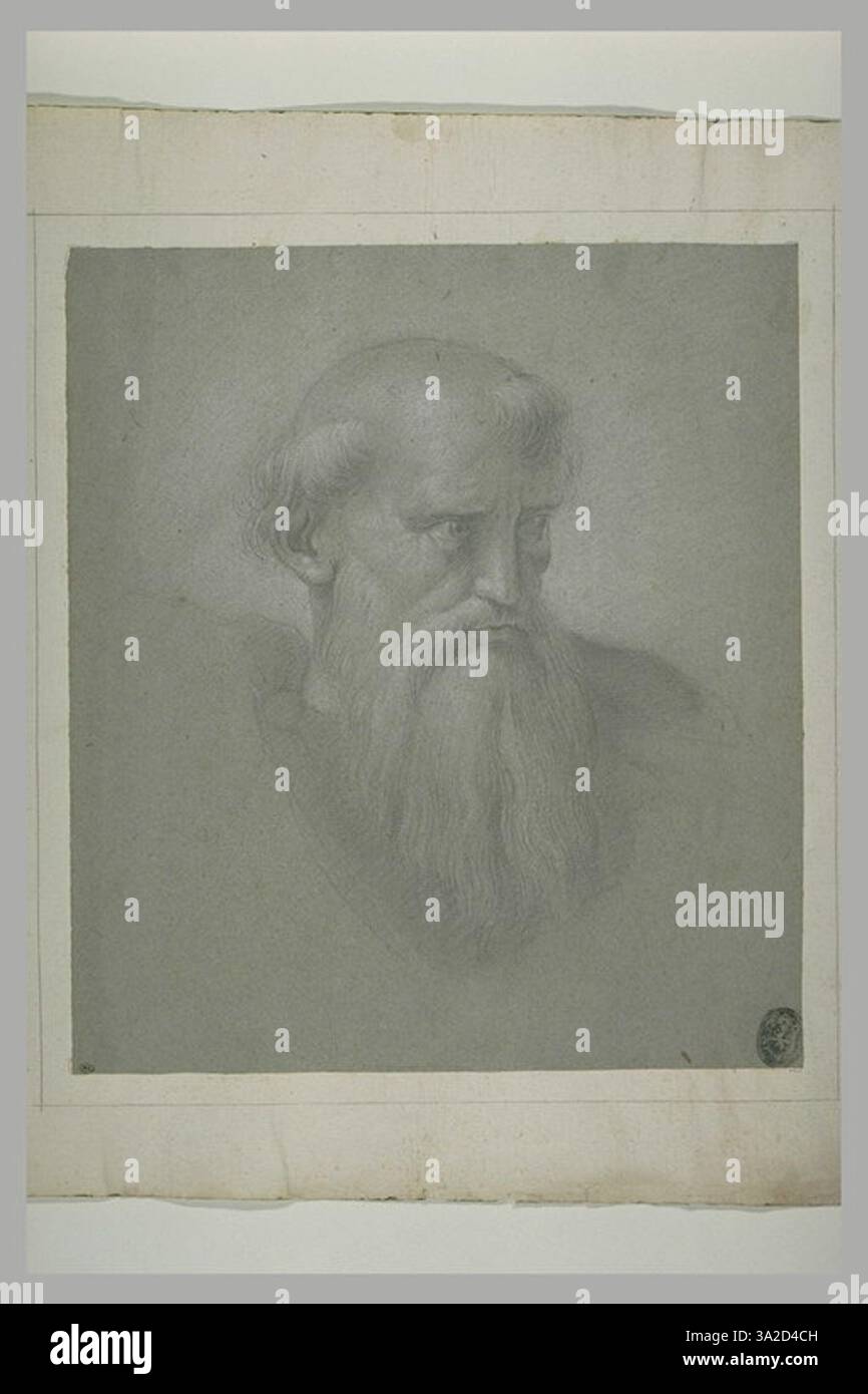 This drawing features the head of an elderly man, derived from Raphael ...