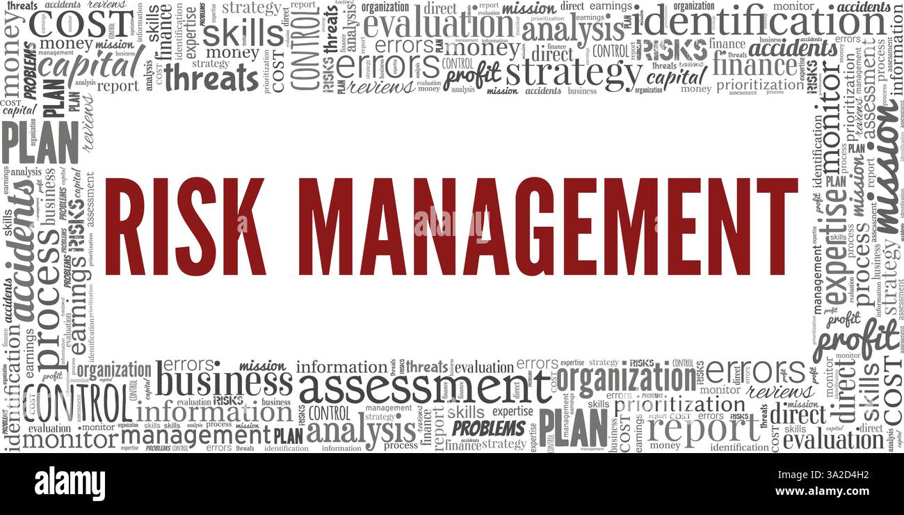 Risk Management vector illustration word cloud isolated on a white ...