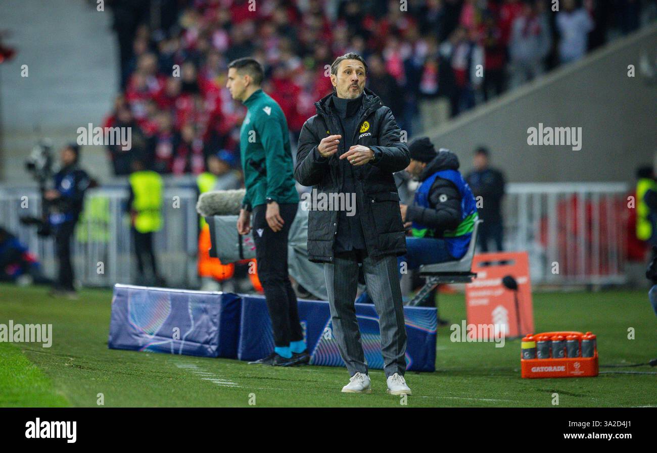 Lille, Germany. 12th Mar 2025. Trainer Niko Kovac (BVB) OSC Lille ...