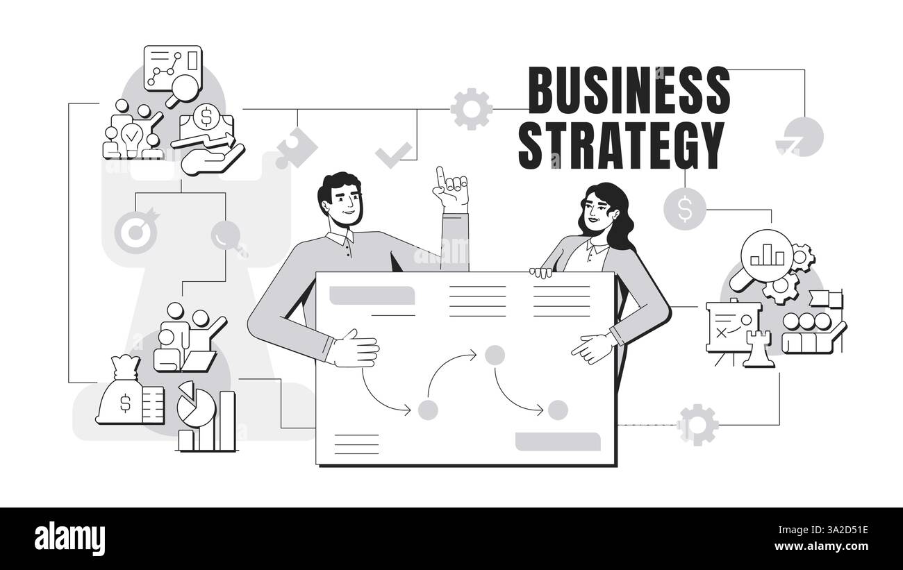 Business strategy banner conceptual illustration Stock Vector Image ...