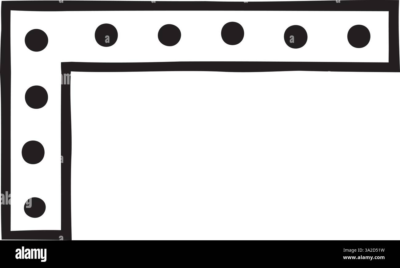 Vector illustration made with lines and dots creating an L-shaped ...