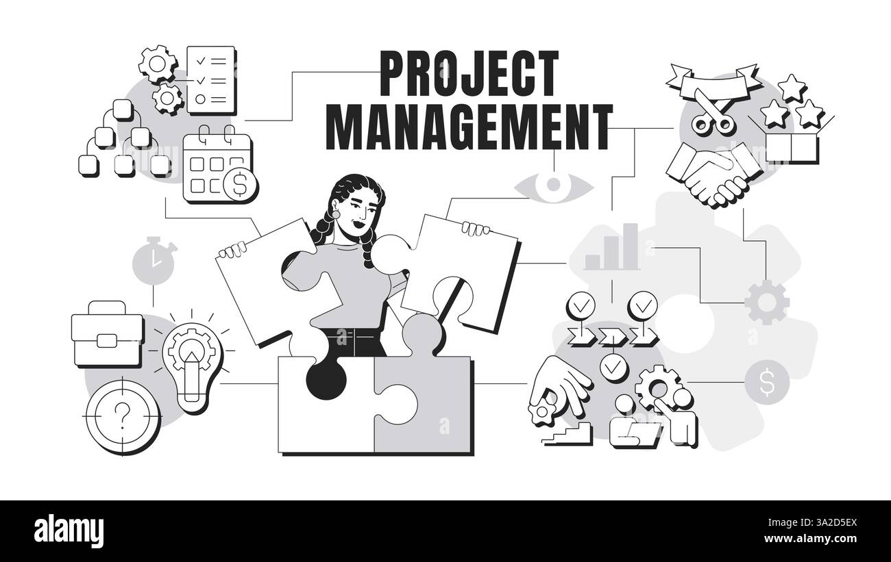 Project management banner conceptual illustration Stock Vector Image ...