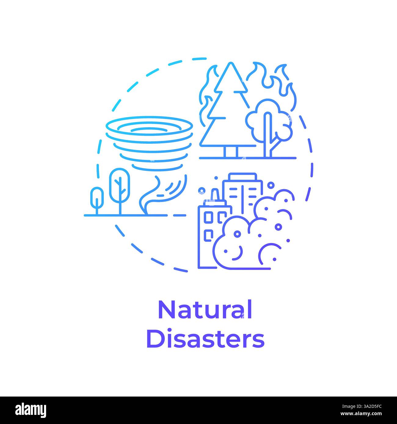 Natural disasters blue gradient concept icon Stock Vector Image & Art ...