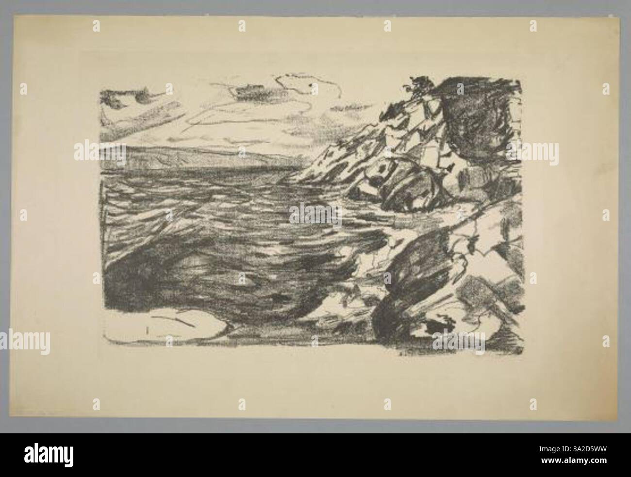 'Fjord Landscape' by Edvard Munch portrays a serene yet powerful ...