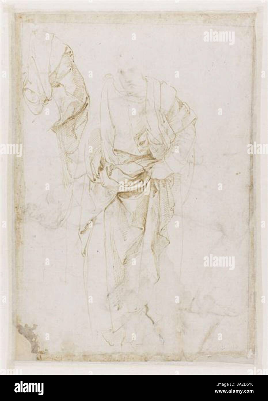 Raphael’s drawing presents two studies of drapery for the figure of ...