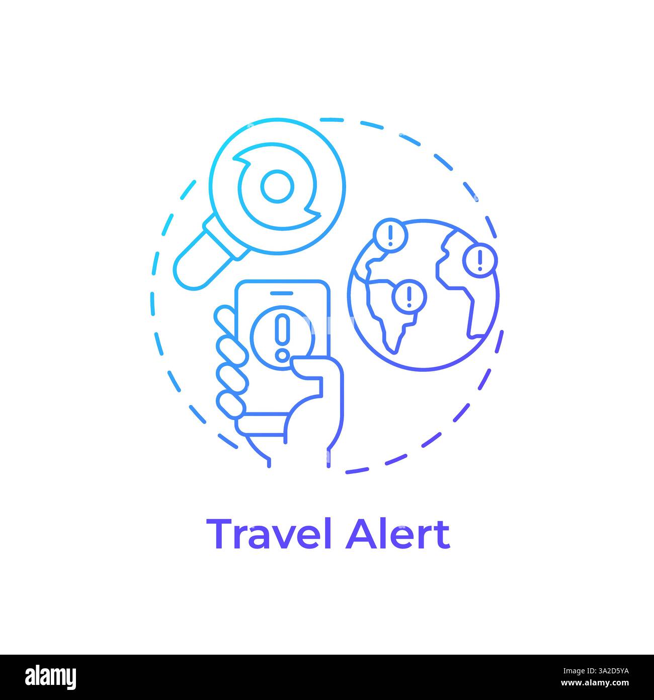 Travel alert blue gradient concept icon Stock Vector Image & Art - Alamy