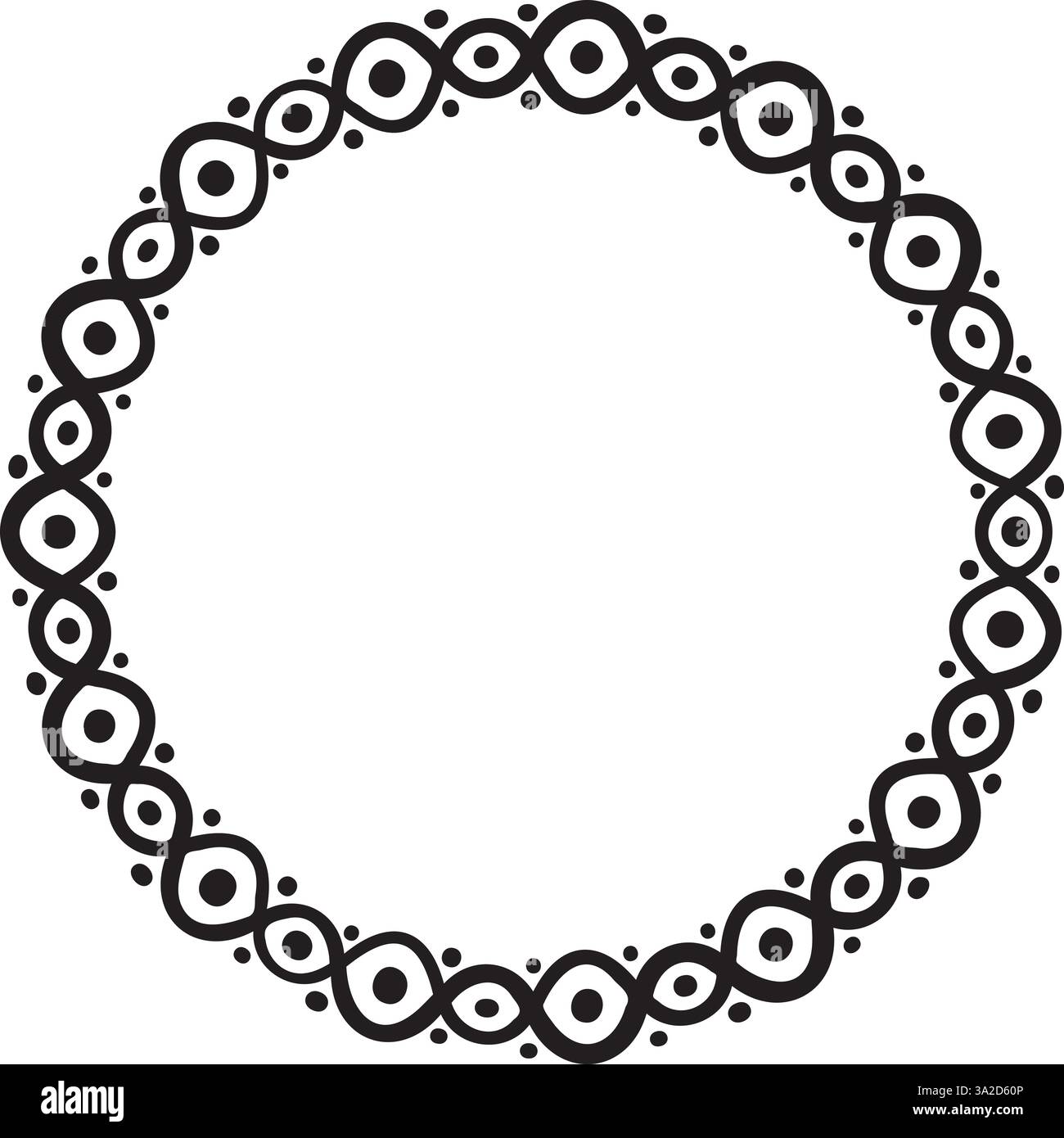 Vector illustration made with circles and dots creating a circular ...