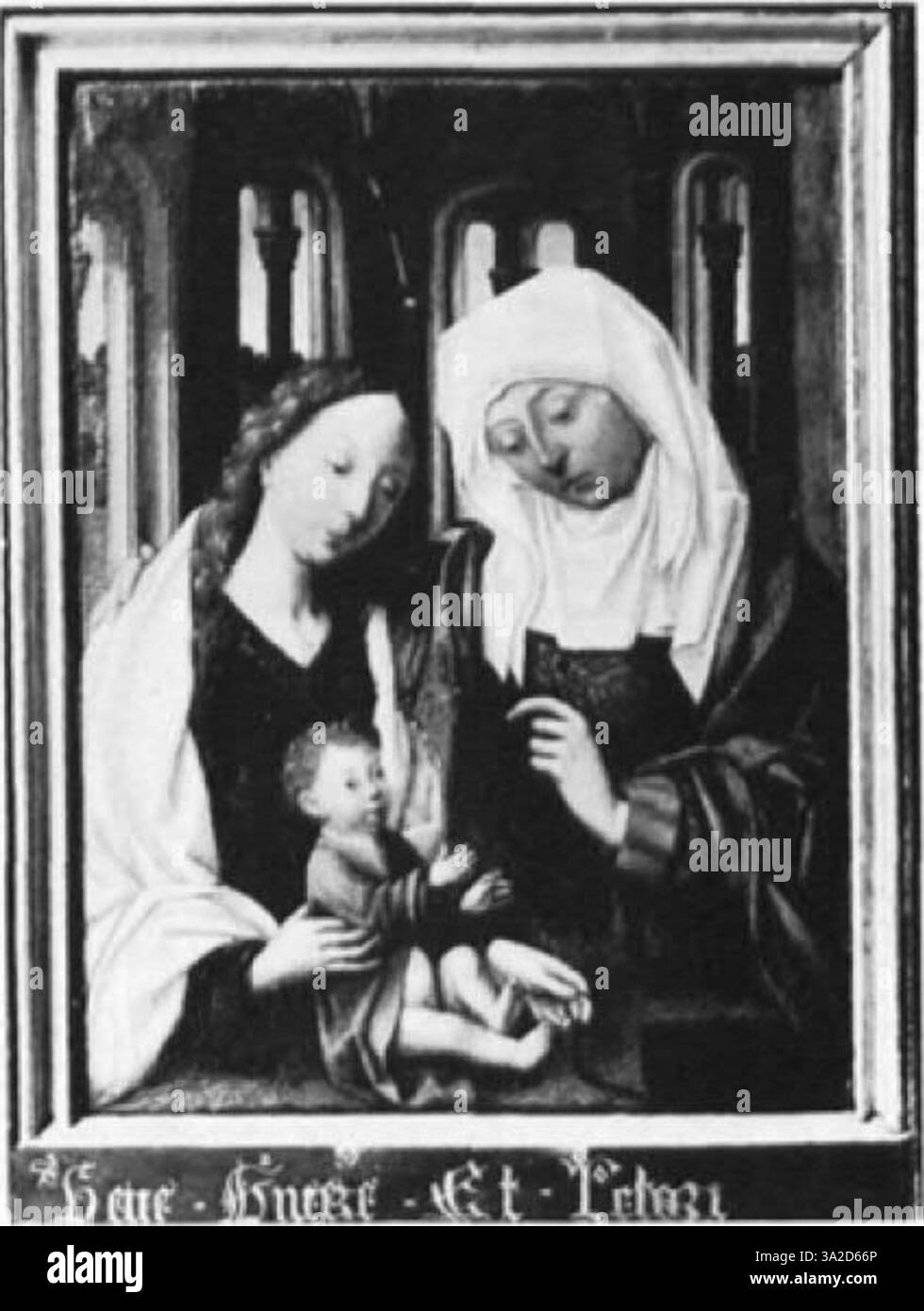 This artwork represents early Netherlandish painting, combining ...