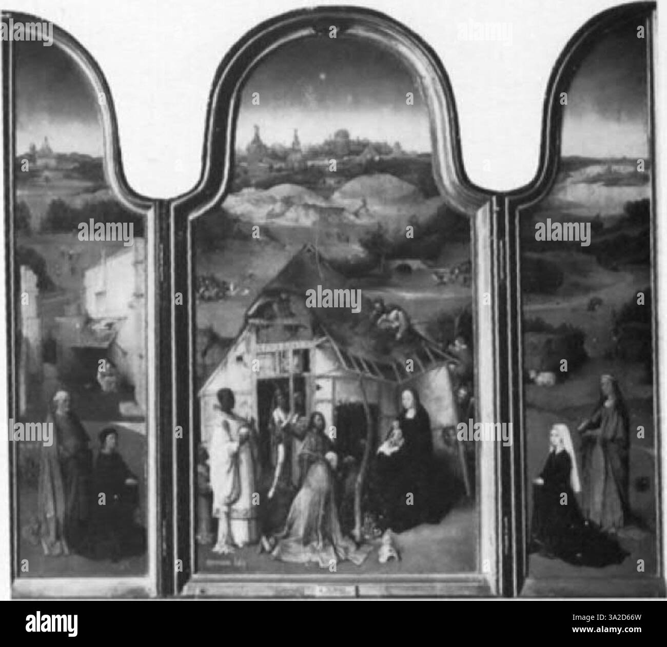 This early Netherlandish piece demonstrates the stylistic influence of ...