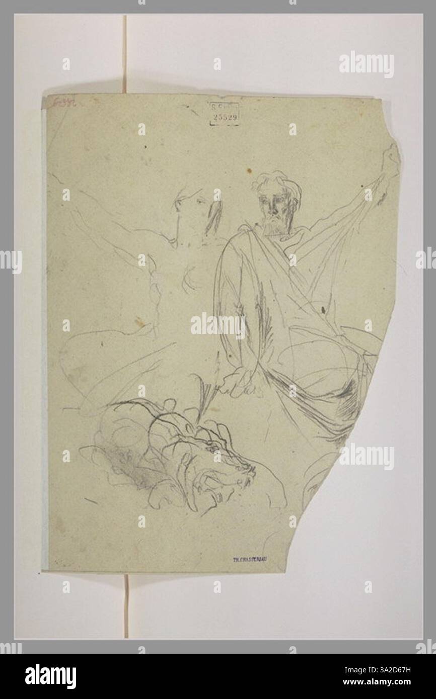 An allegorical depiction of Strength and Order, where two figures ...