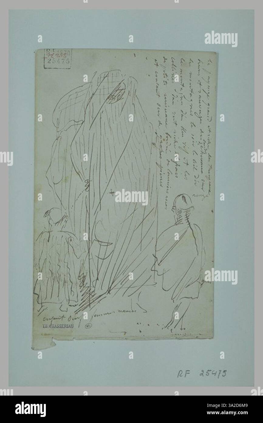Moorish women are depicted from behind, followed by two children ...