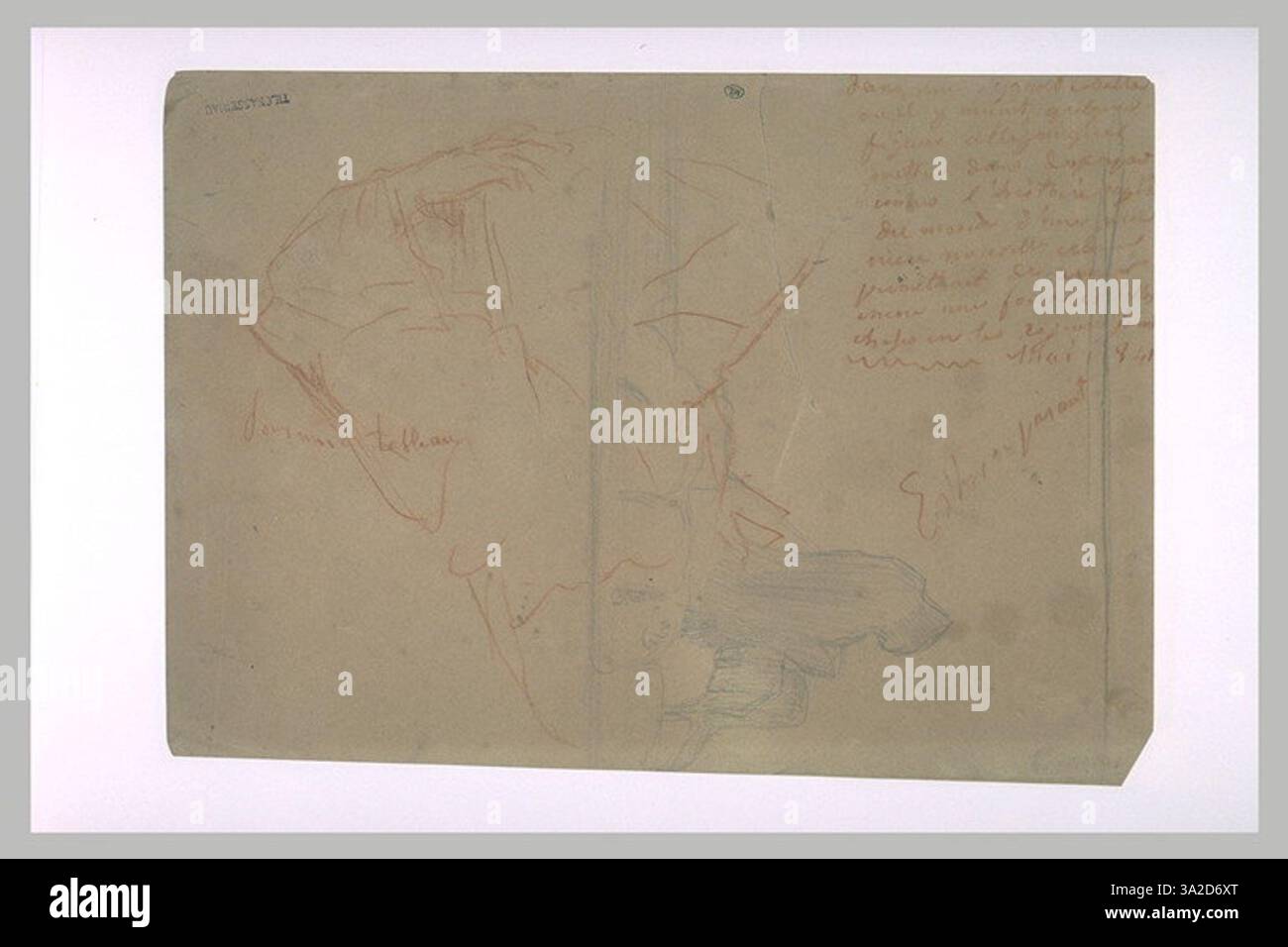 This piece by Théodore Chassériau depicts a figure with arms placed on ...