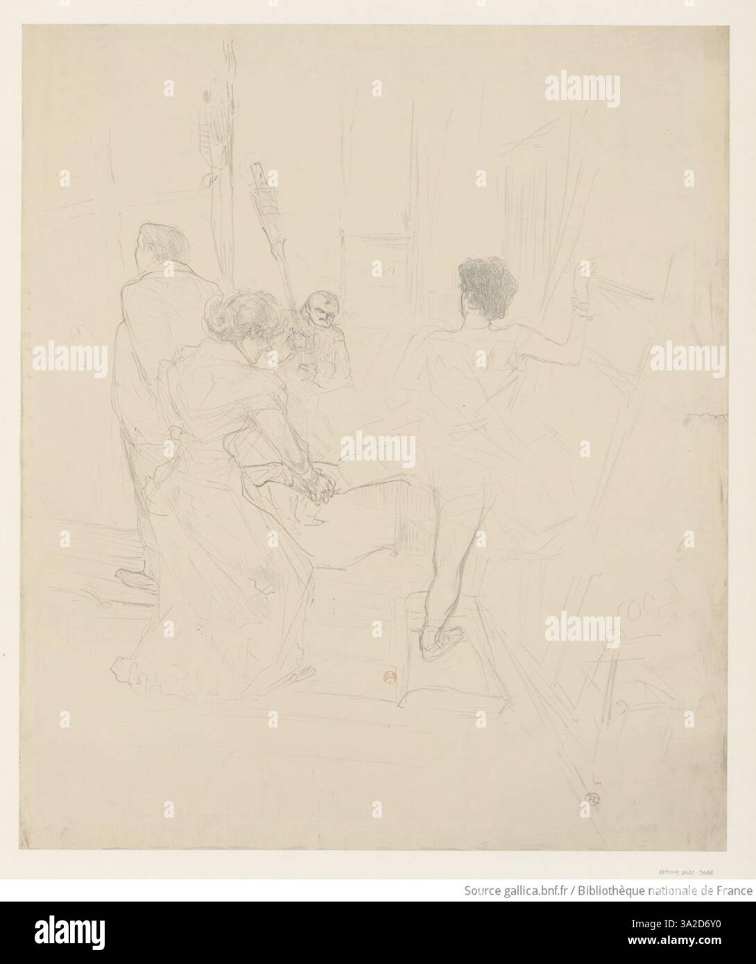 'Dans la Coulisse' depicts a backstage scene at a Parisian theater ...