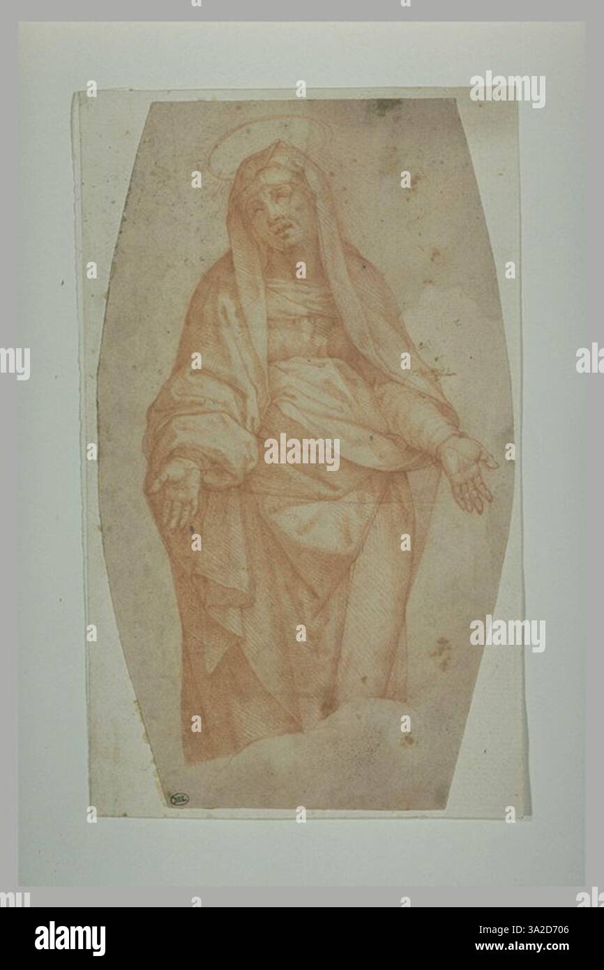 This copy of Raphael’s 'Virgin in a posture of mourning' depicts the ...