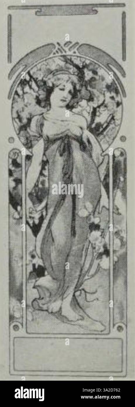 'Bridges CP05i' depicts Mucha’s signature style with elaborate floral ...