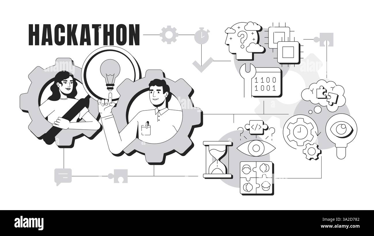 Hackathon banner conceptual illustration Stock Vector Image & Art - Alamy
