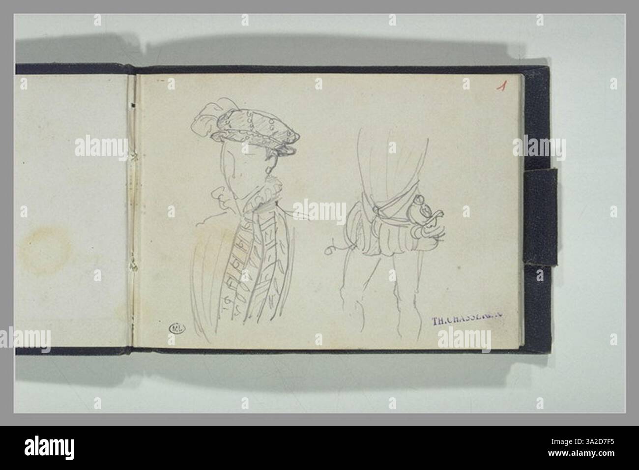 RF 26069, 2 by Théodore Chassériau presents a human figure with ...