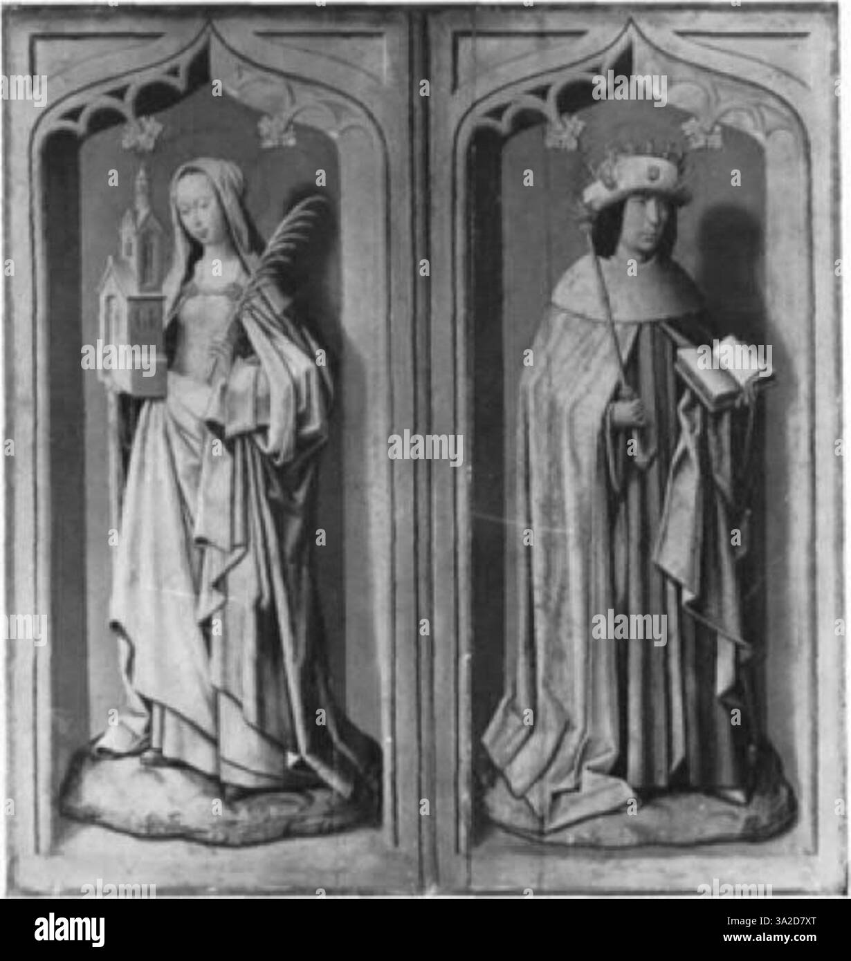 In this artwork, Hugo van der Goes depicts a religious scene with intricate detailing ...