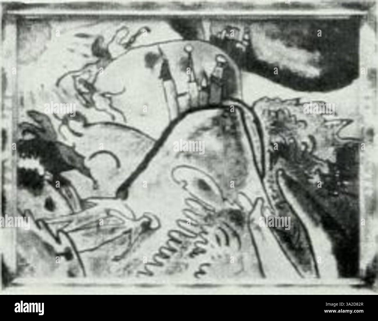 In this abstract piece, Kandinsky uses a combination of geometric ...