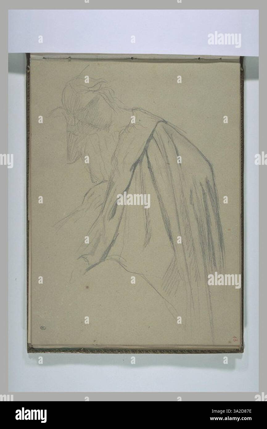 This figure study by Chassériau captures a subject in a graceful ...