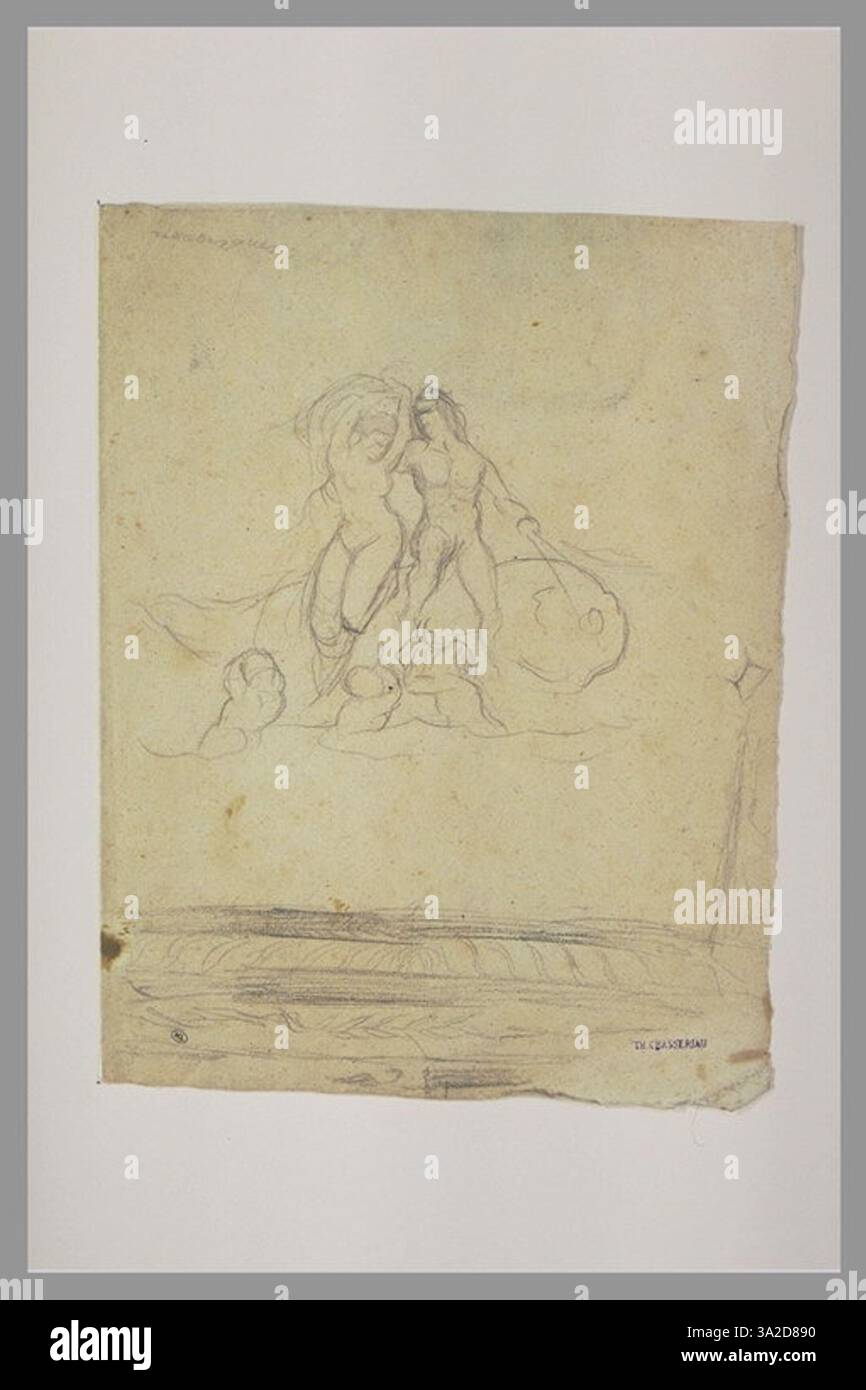 This drawing presents marine deities, exploring the theme of water and ...