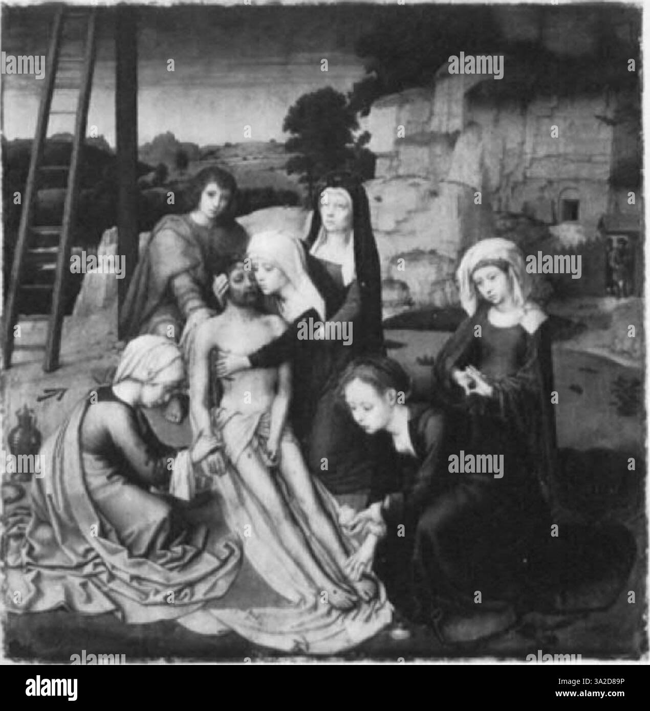 In this religious scene, the fine details and use of light and shadow ...