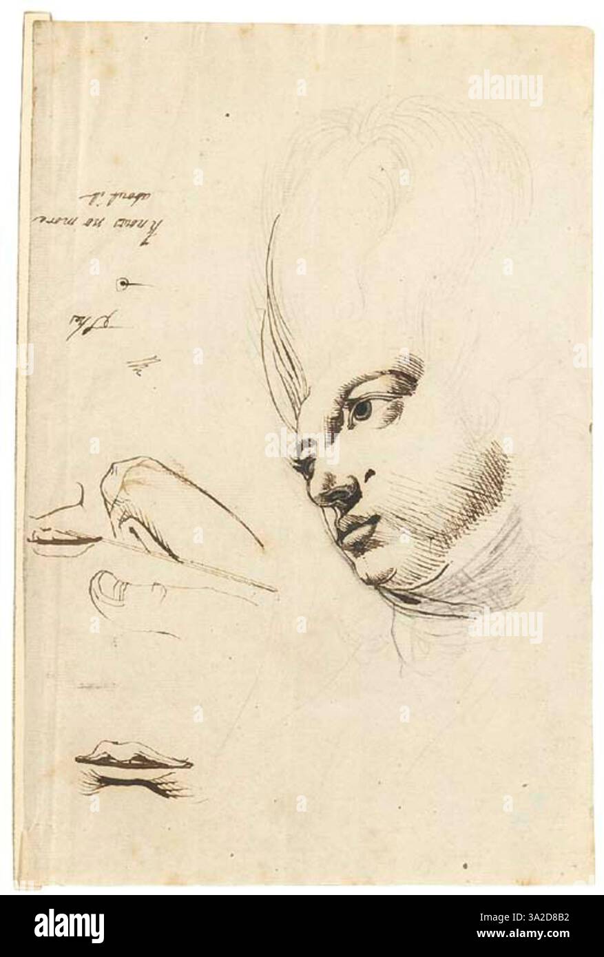 This drawing by Henry Fuseli studies the head of Martha Hess ...