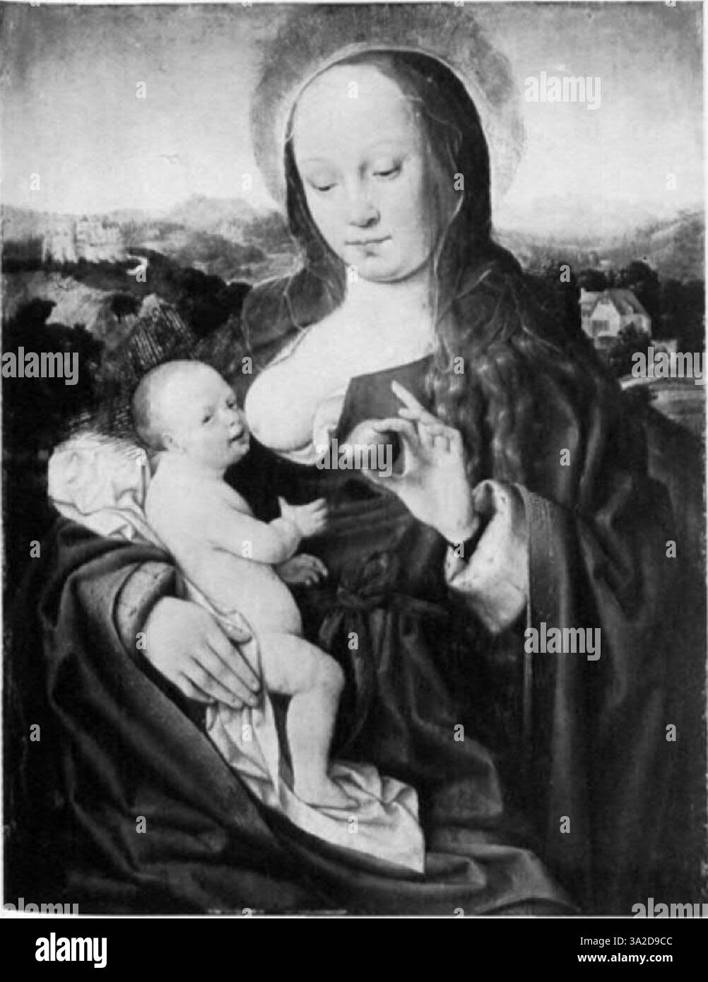 This oil on panel by Joos van Cleve, Jan Provost, and Joachim Patenier depicts a religious scene ...